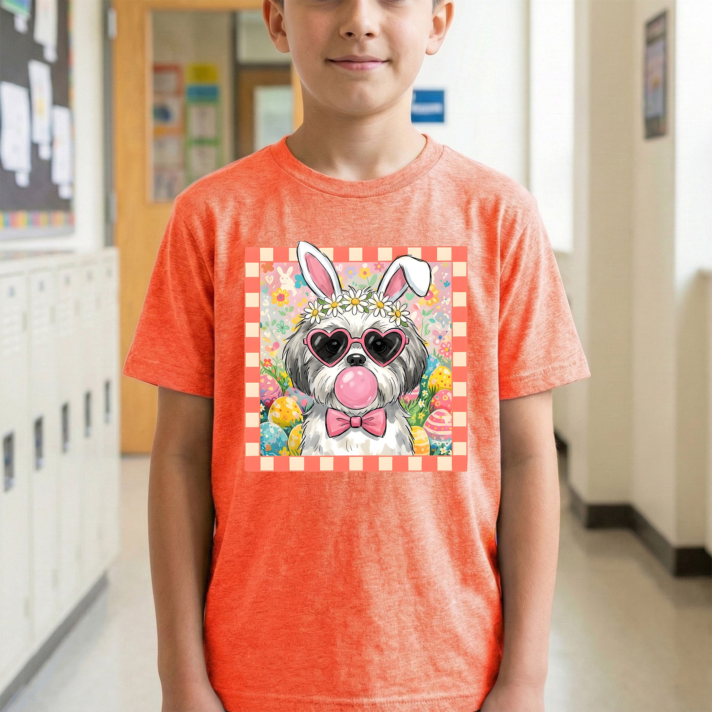 🐾 Bubblegum Bunny Bestie: "Easter Shih Tzu" DTF Transfer