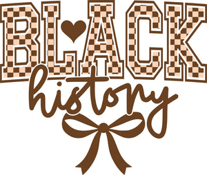 Checkered Heritage: The Preppy Black History Bow DTF Transfer!