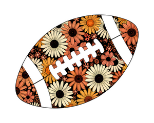 Groovy Floral Football DTF Heat Transfer | Retro Game Day Style