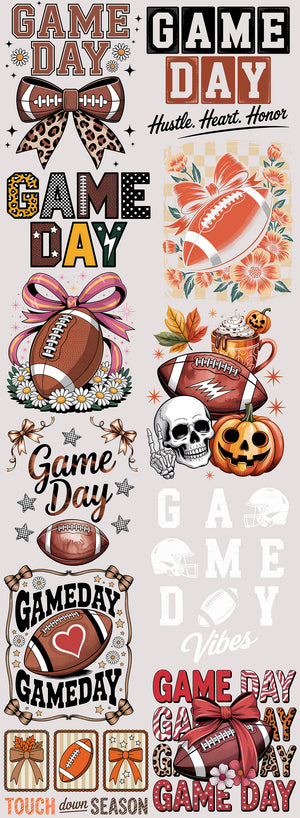 Game Day Vibes DTF Heat Transfer Gang Sheet 🏈