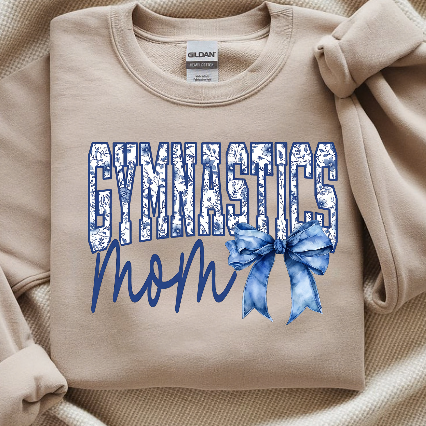 🤸 Proud & Pretty: Floral Bow "Gymnastics Mom" DTF Transfer