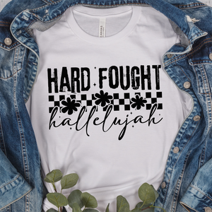 Hard Fought Hallelujah – Retro Christian DTF Transfer