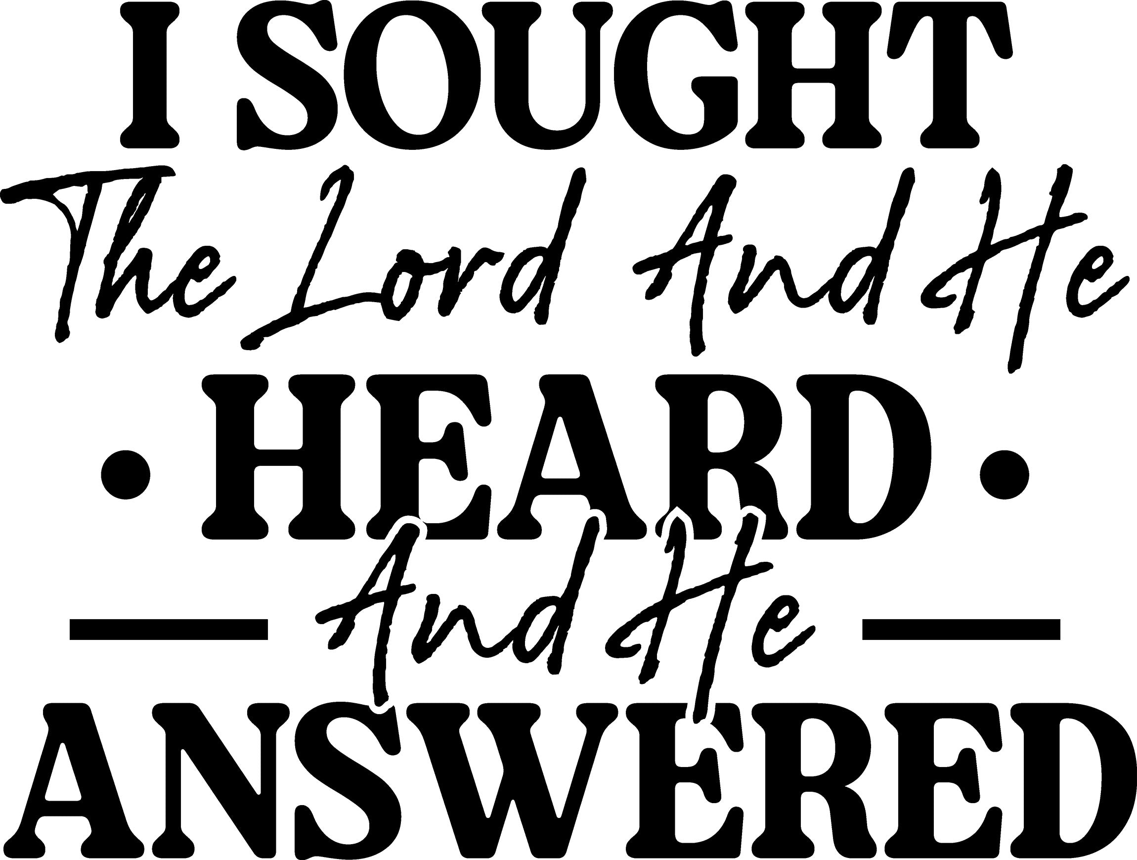 🙏 Answered Prayers: "I Sought The Lord" Faith-Based DTF Transfer