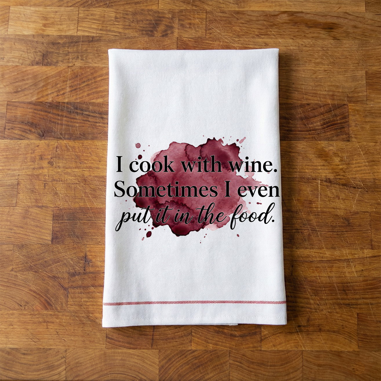 "I Cook with Wine" - Funny Kitchen DTF Transfer