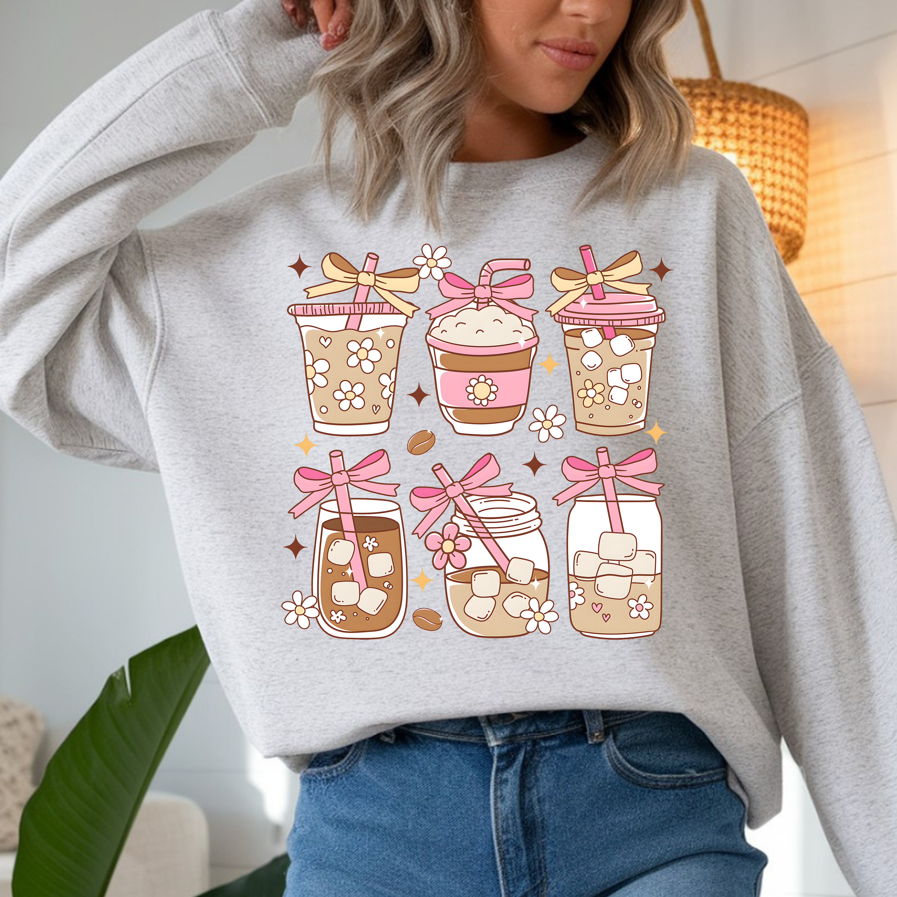 Preppy Coquette Iced Coffee DTF Transfer