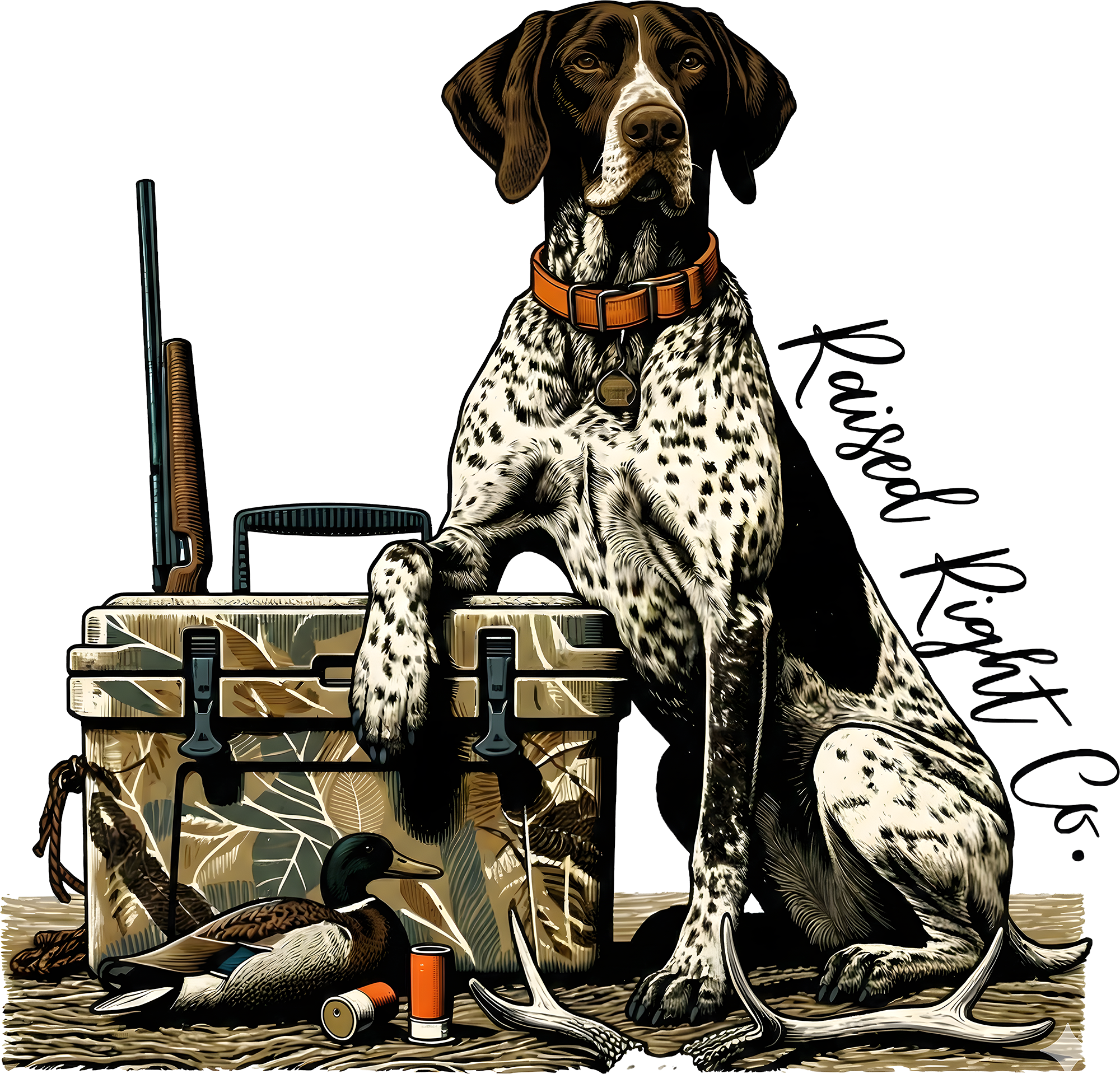 🦆 Raised Right Co. | GSP Hunting Dog Ready-to-Press DTF Transfer