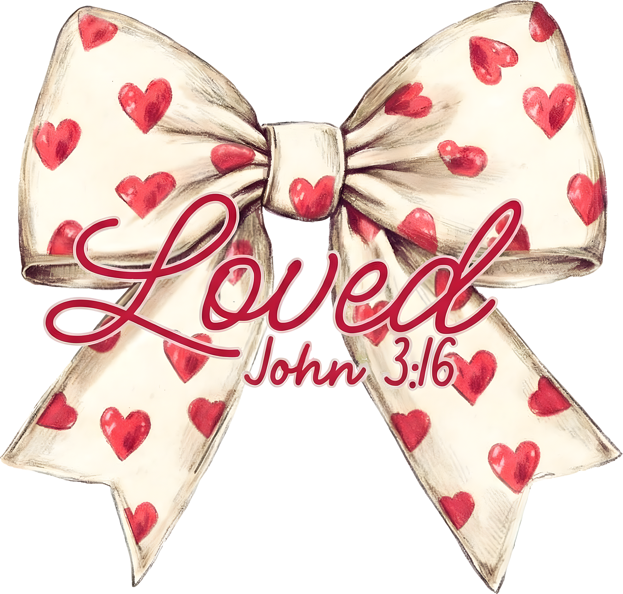 🎀 Wrapped in Love: Watercolor Scripture Bow DTF Transfer